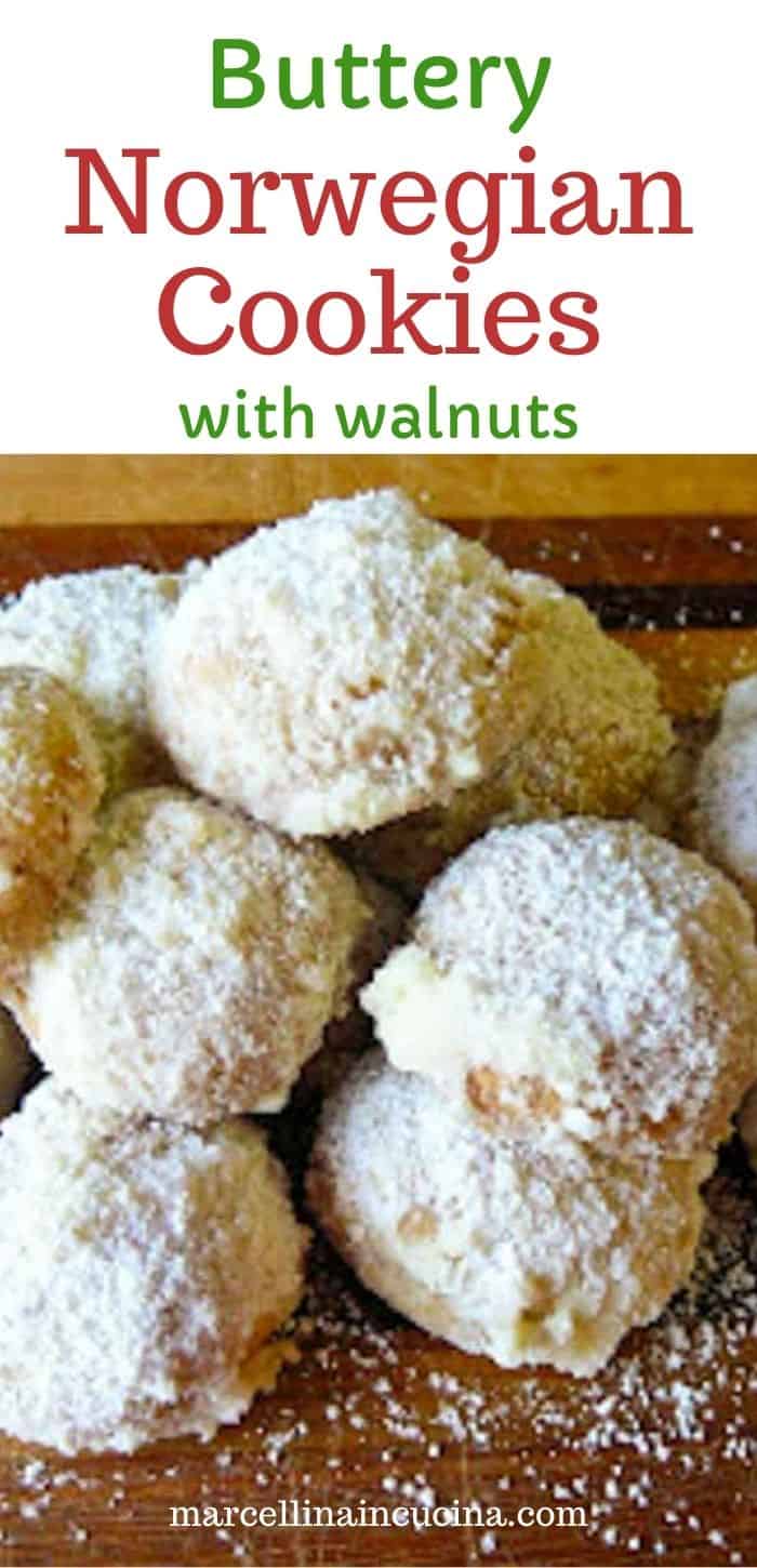 Buttery Norwegian Cookies with walnuts | Marcellina In Cucina