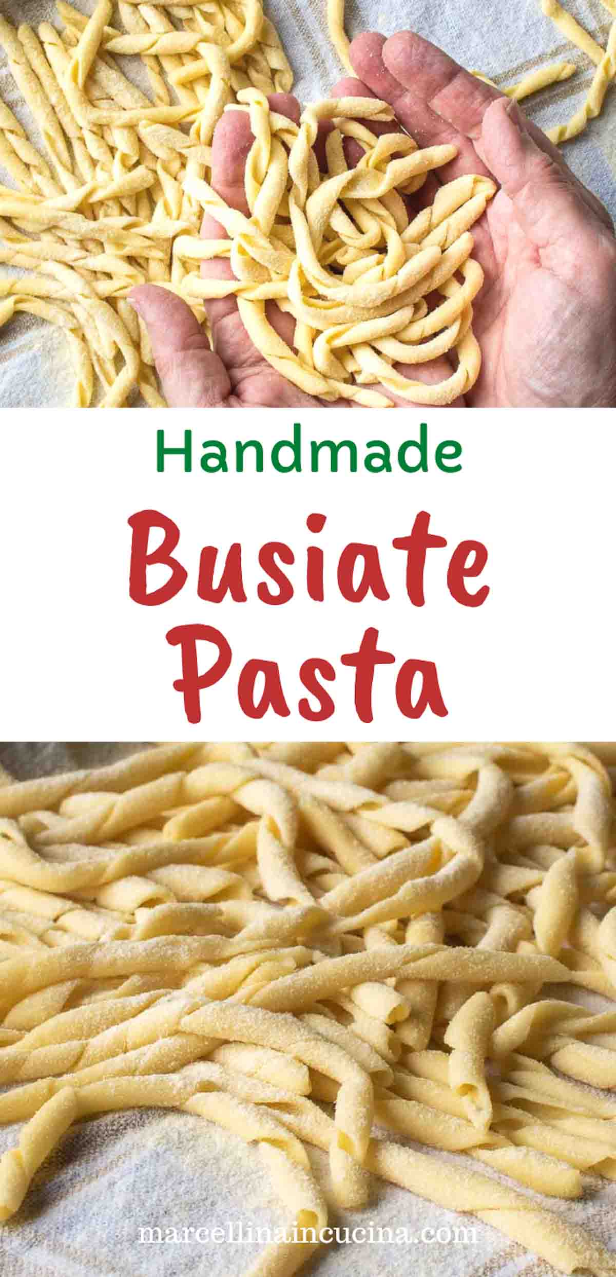 Homemade Busiate {Eggless} - Marcellina In Cucina