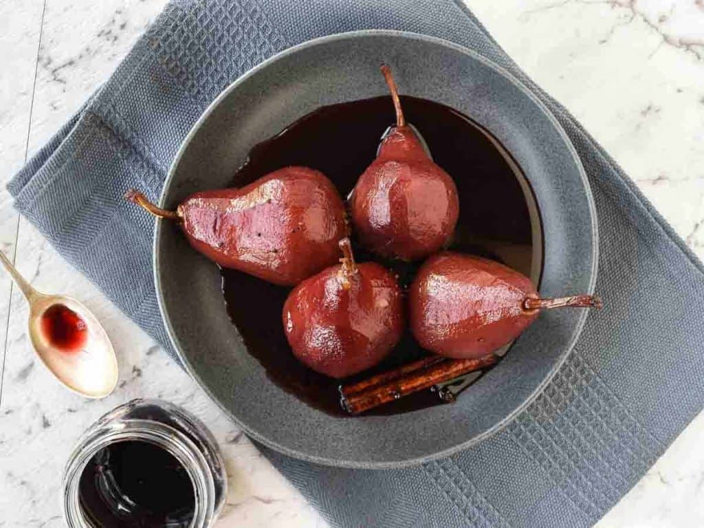 Red Wine Poached Pears Recipe