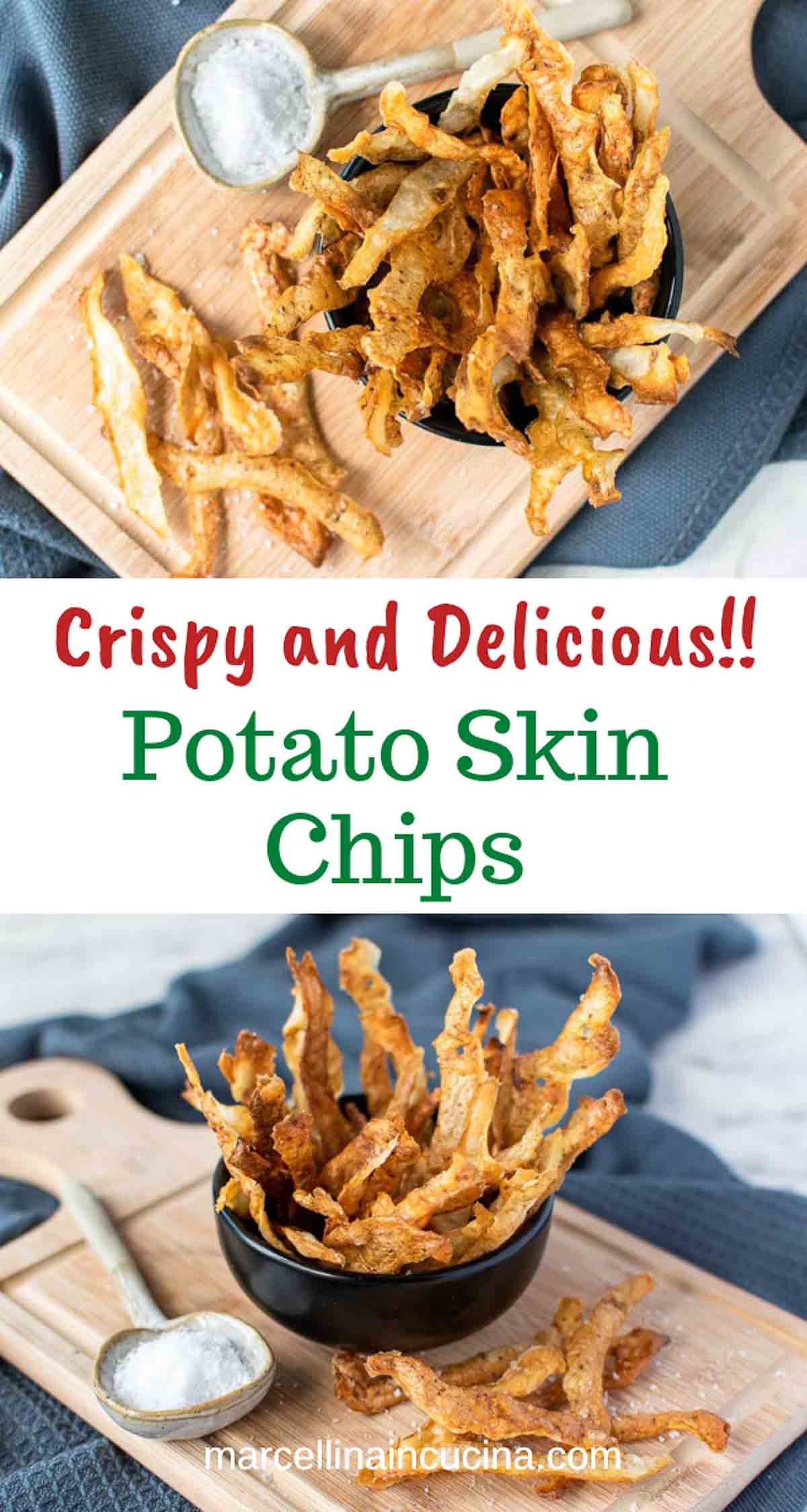 Potato Skin Chips {Quick and Crispy Snack} | Marcellina in Cucina