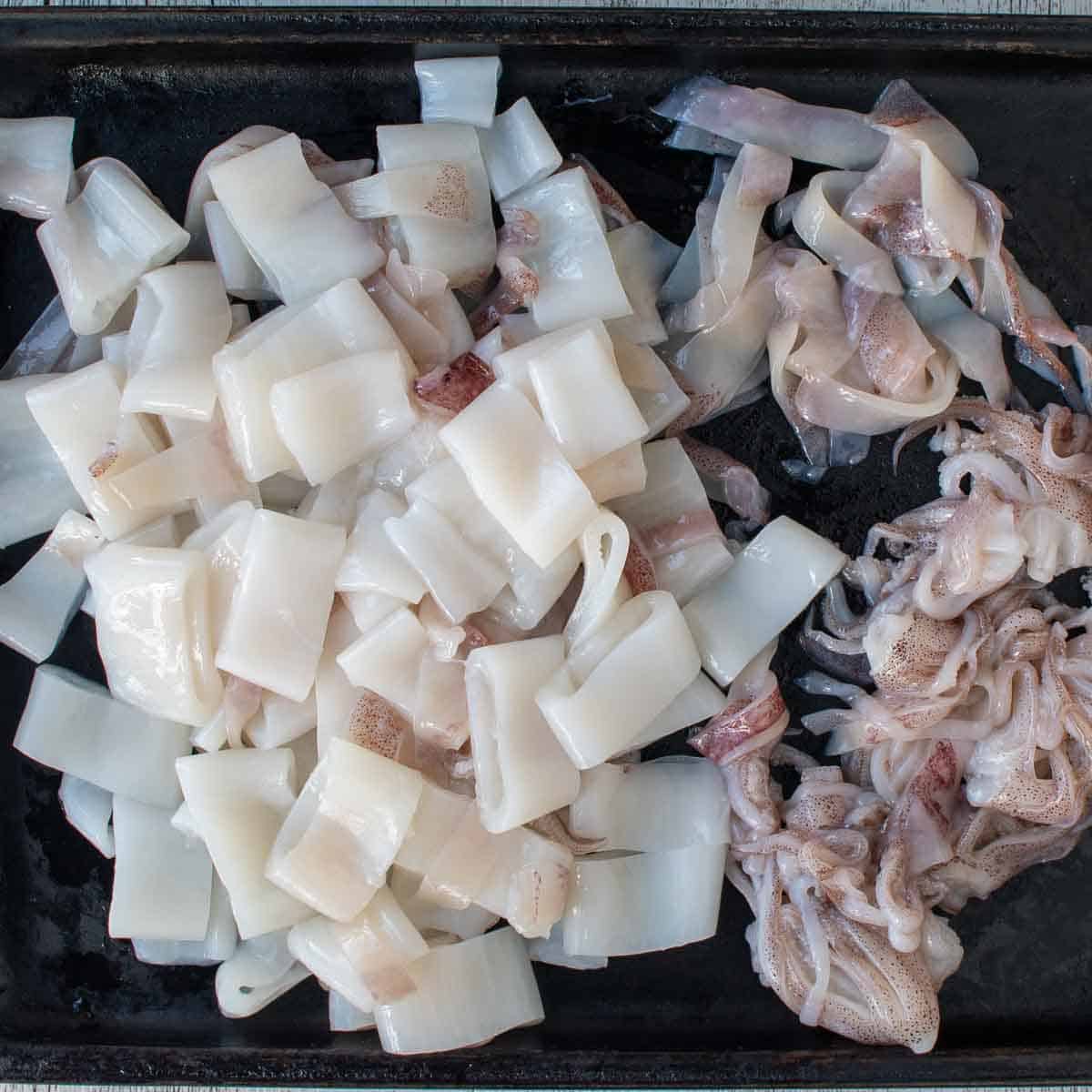 Calamarata Pasta with Calamari and Rich Tomato Sauce