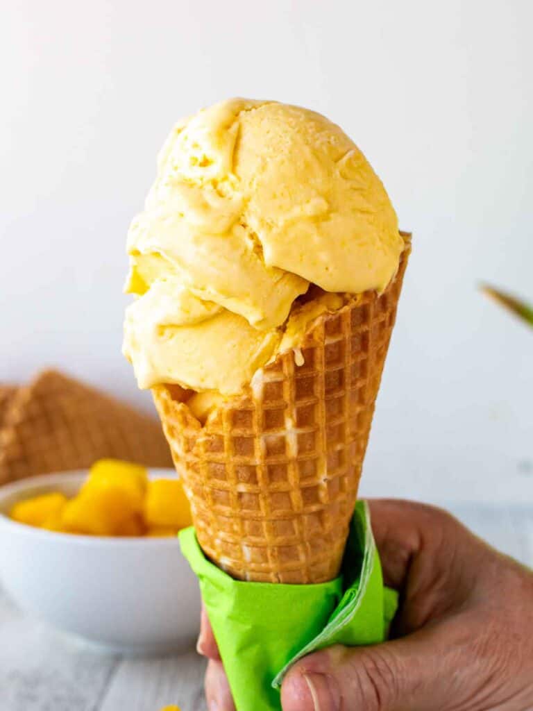 Homemade No-Churn Mango Gelato
